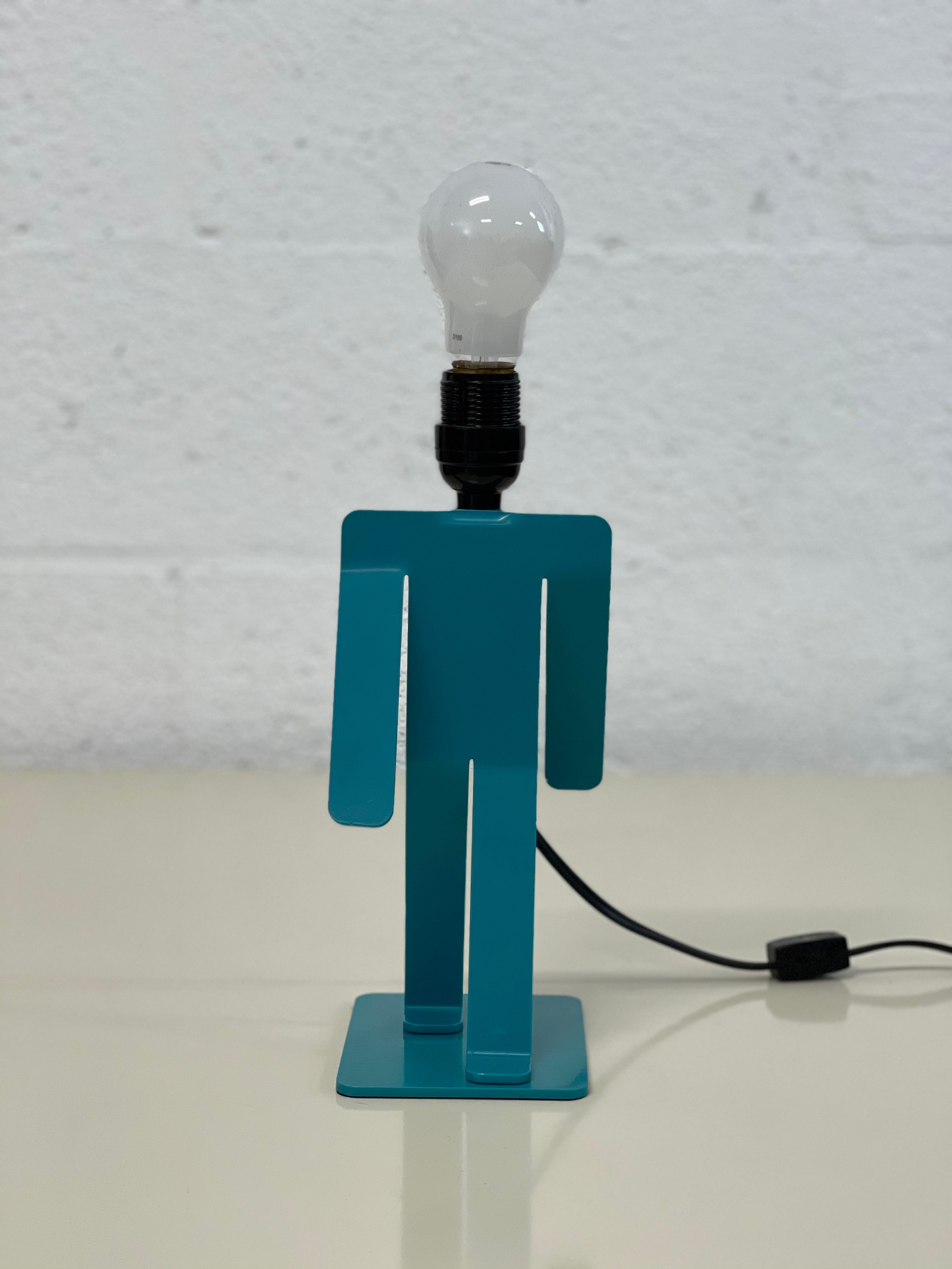 Hextra 'Walking Man' Teal Table Lamp – Primaried Studio